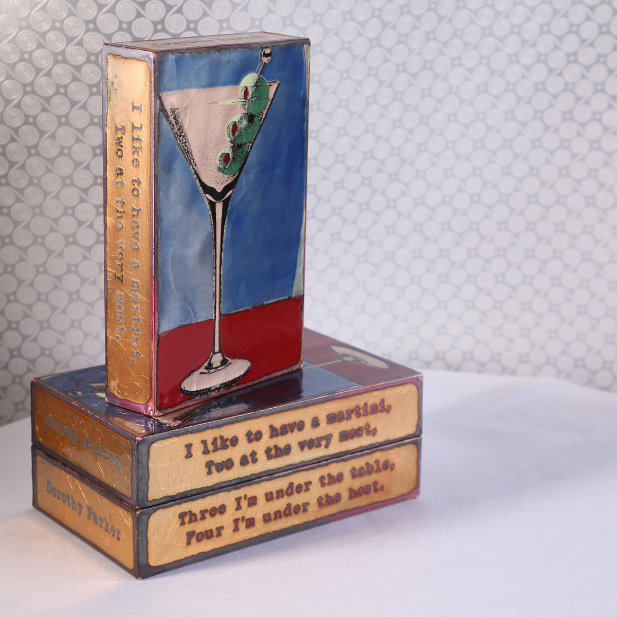 151 Shaken - Glass on Copper Metal Wall Artby artist Houston Llew ...