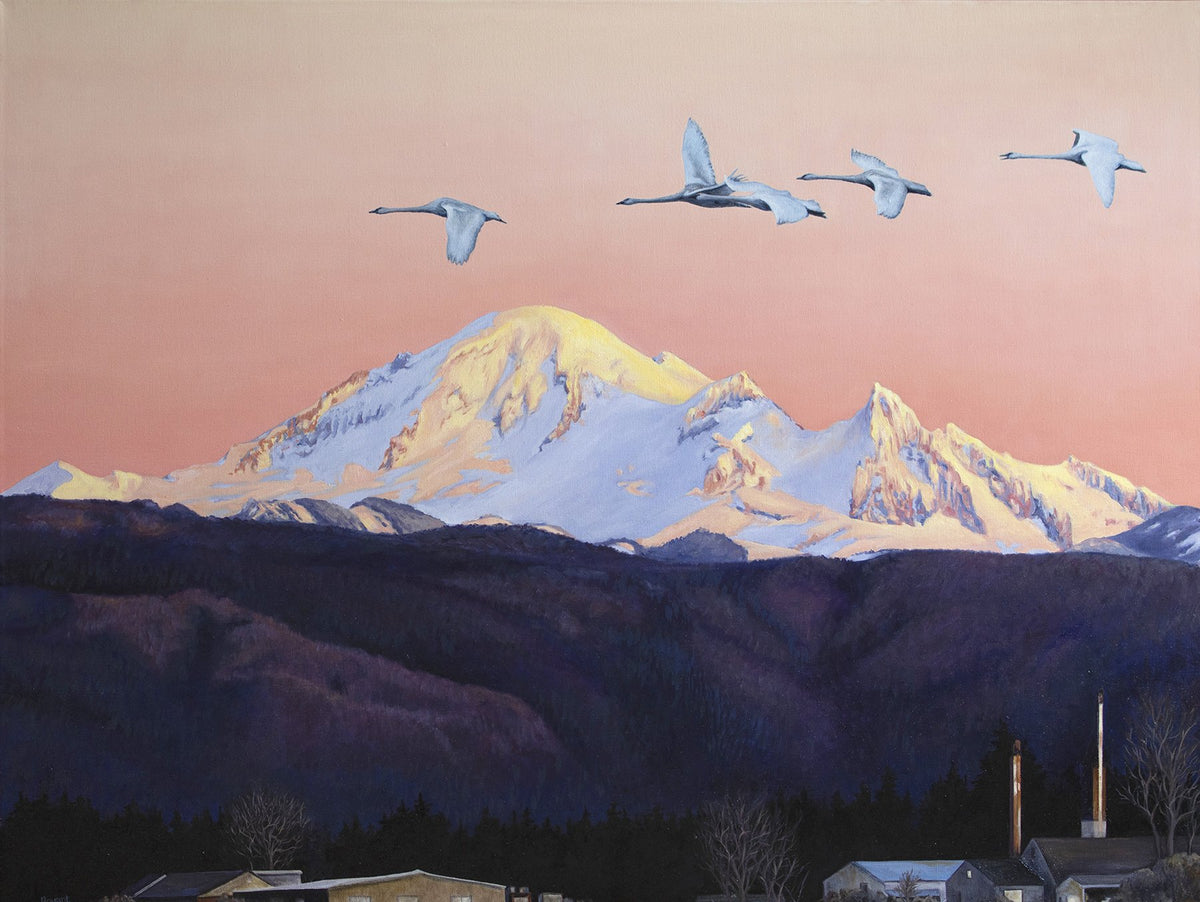 Sandra Bryant - "Swans over Mt Baker" – Xanadu Gallery