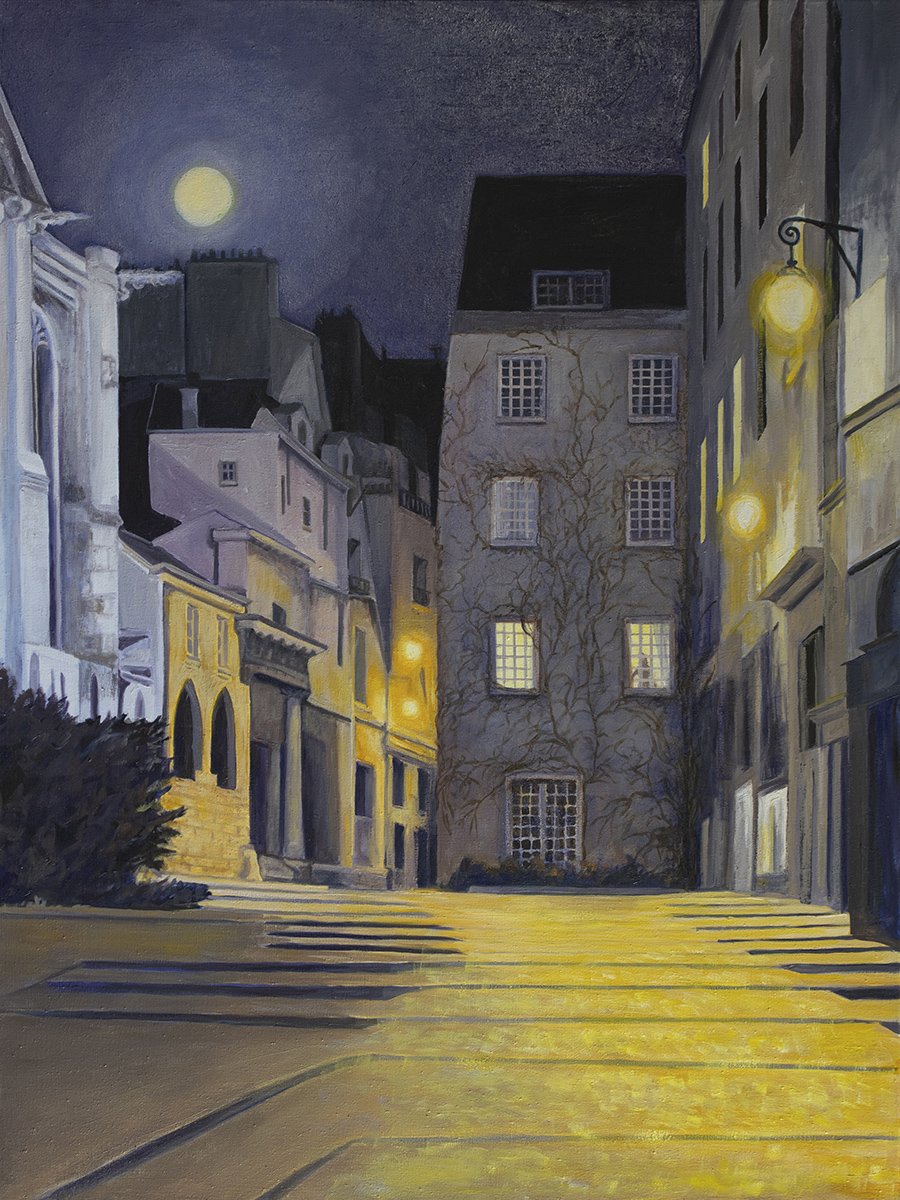 Sandra Bryant - "Paris Alley in the Moonlight" – Xanadu Gallery