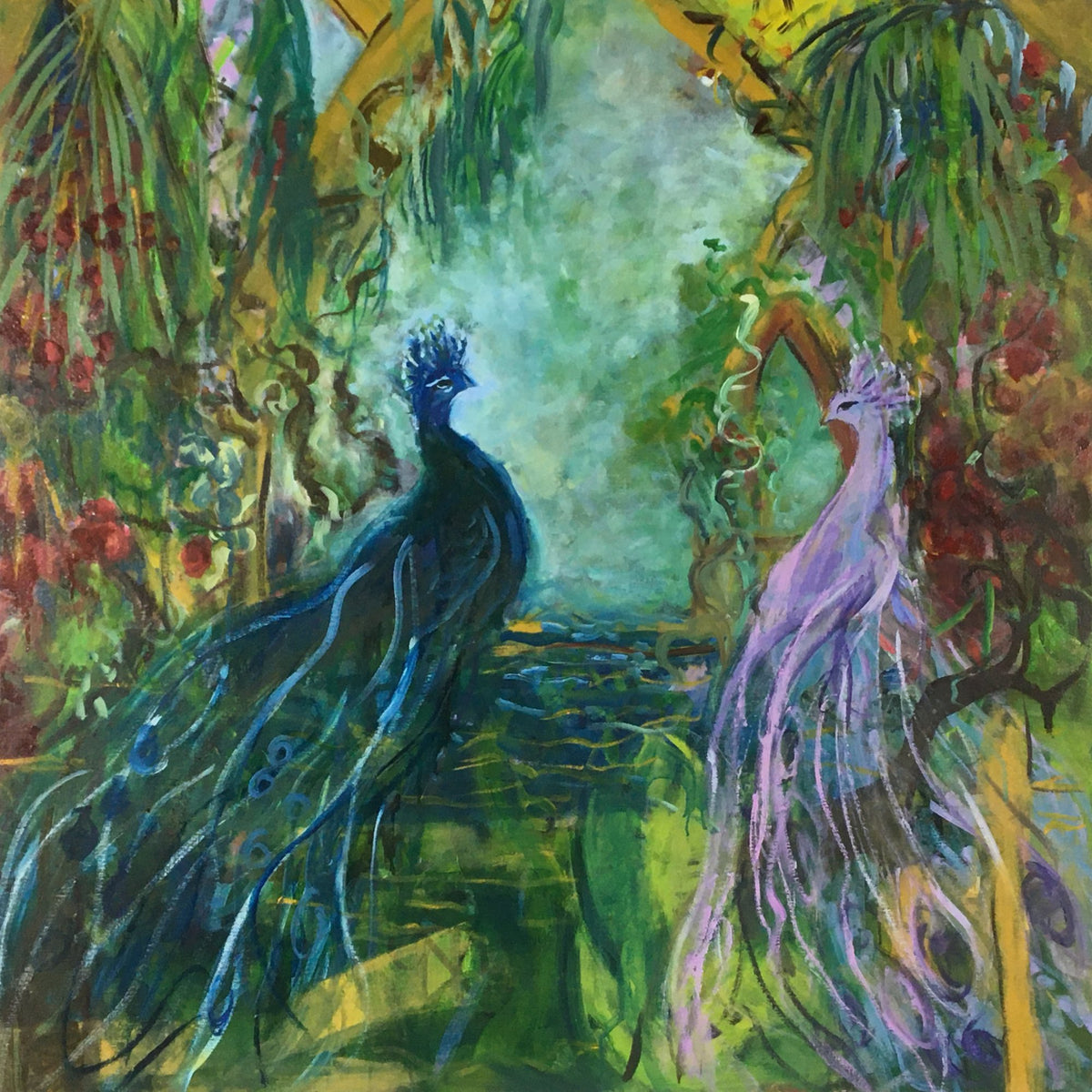 Gay P Cox - "Hidden Peacock Garden" – Xanadu Gallery
